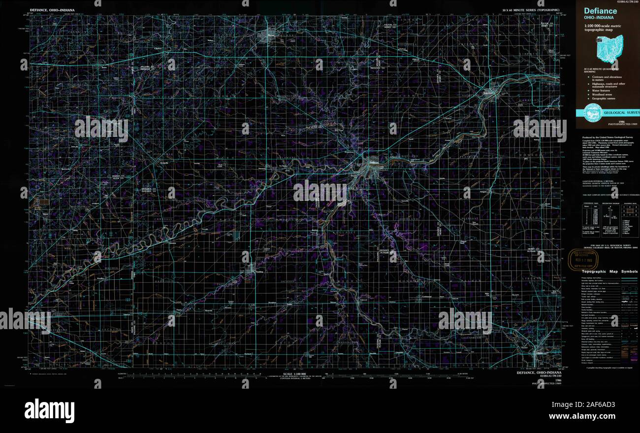 Defiance ohio map hi-res stock photography and images - Alamy