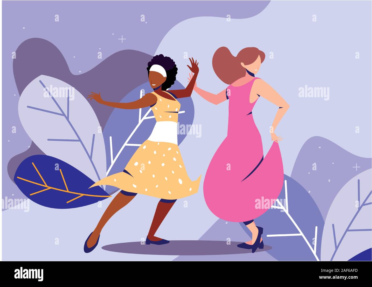 Dancing female figures Stock Vector Images - Alamy