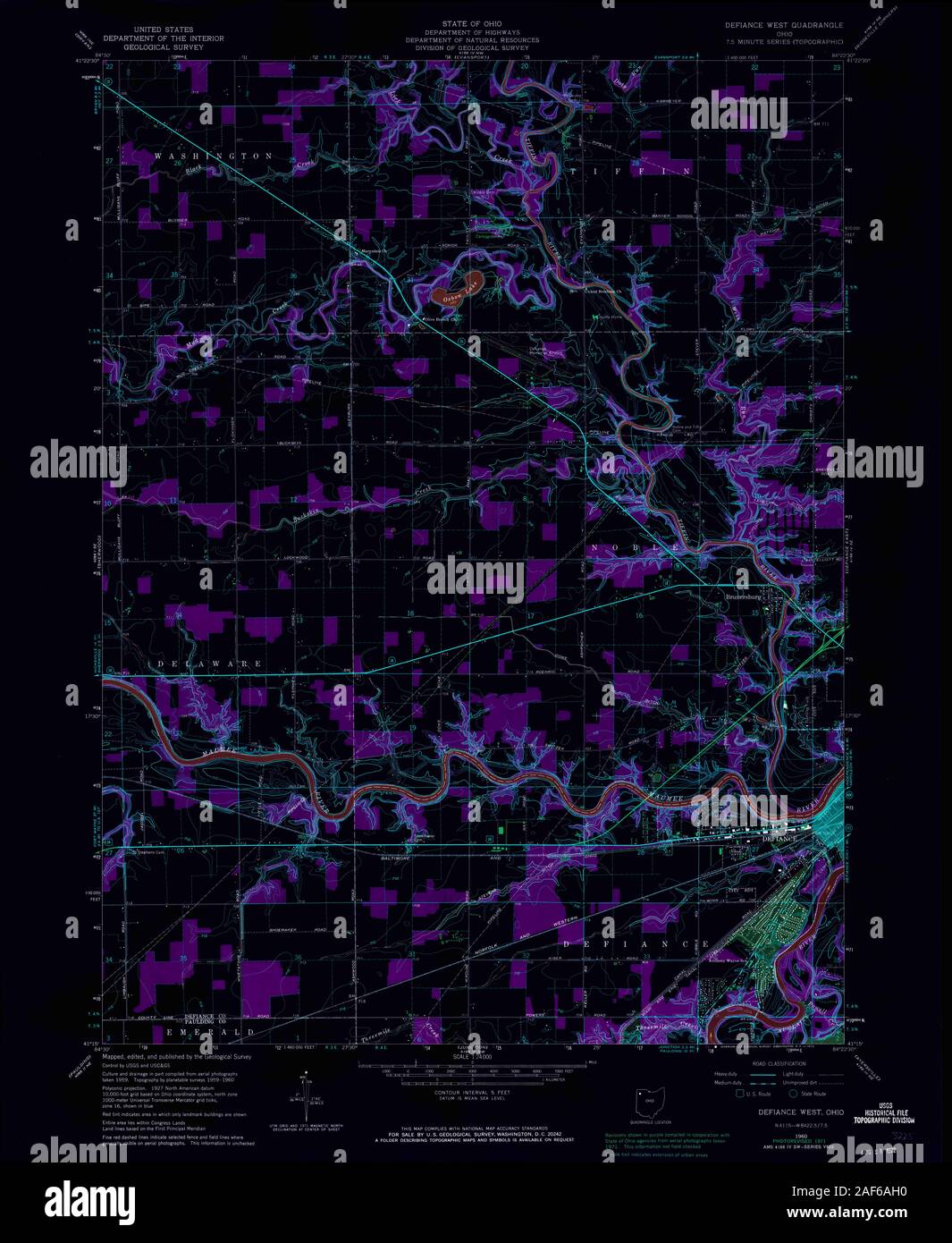 Map of defiance ohio hi-res stock photography and images - Alamy
