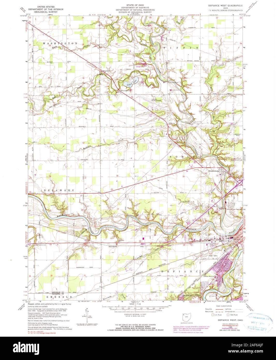 Map of defiance ohio hi-res stock photography and images - Alamy