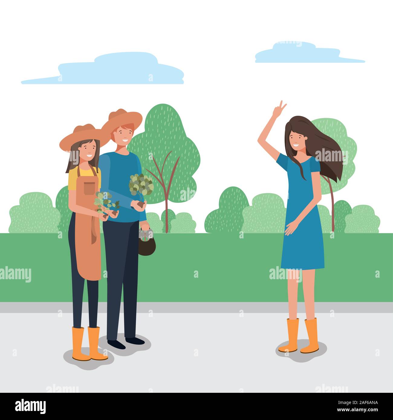 People and gardening concept vector design Stock Vector Image & Art - Alamy