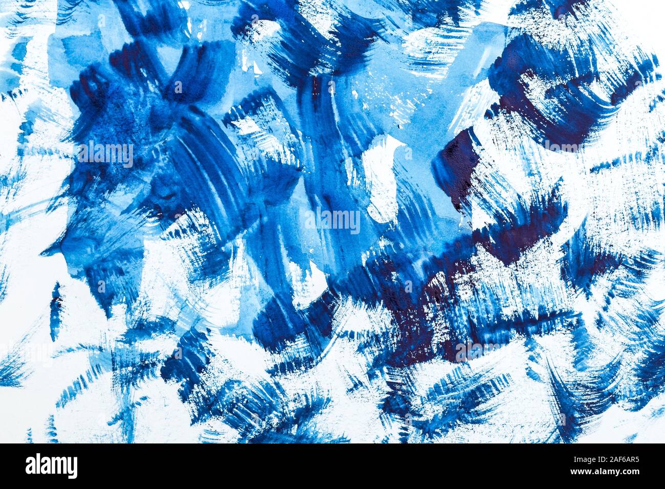 Blue watercolor paint strokes. Color 2020. Watercolor background ...