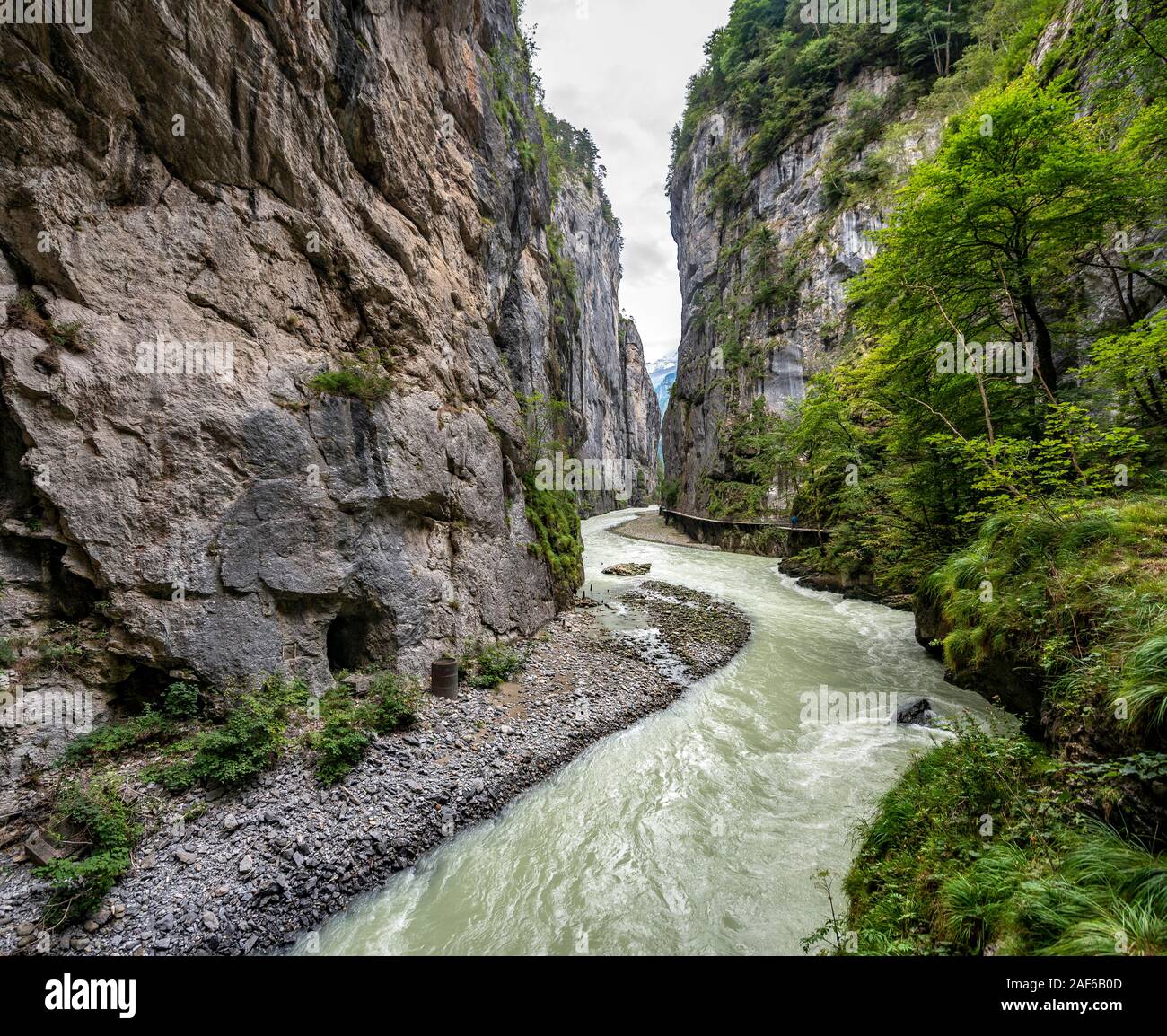 Aare Gorge at Haslital valley or Hasli Valley, Berner Oberland ...