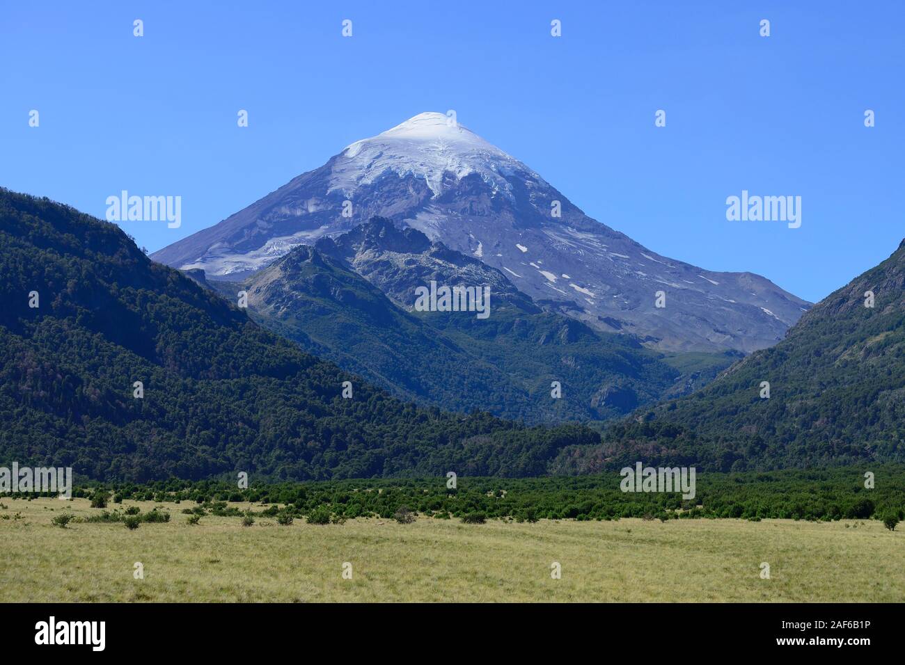 Lanin Volcano, Lanin National Park, Neuquen Province, Argentina Stock ...