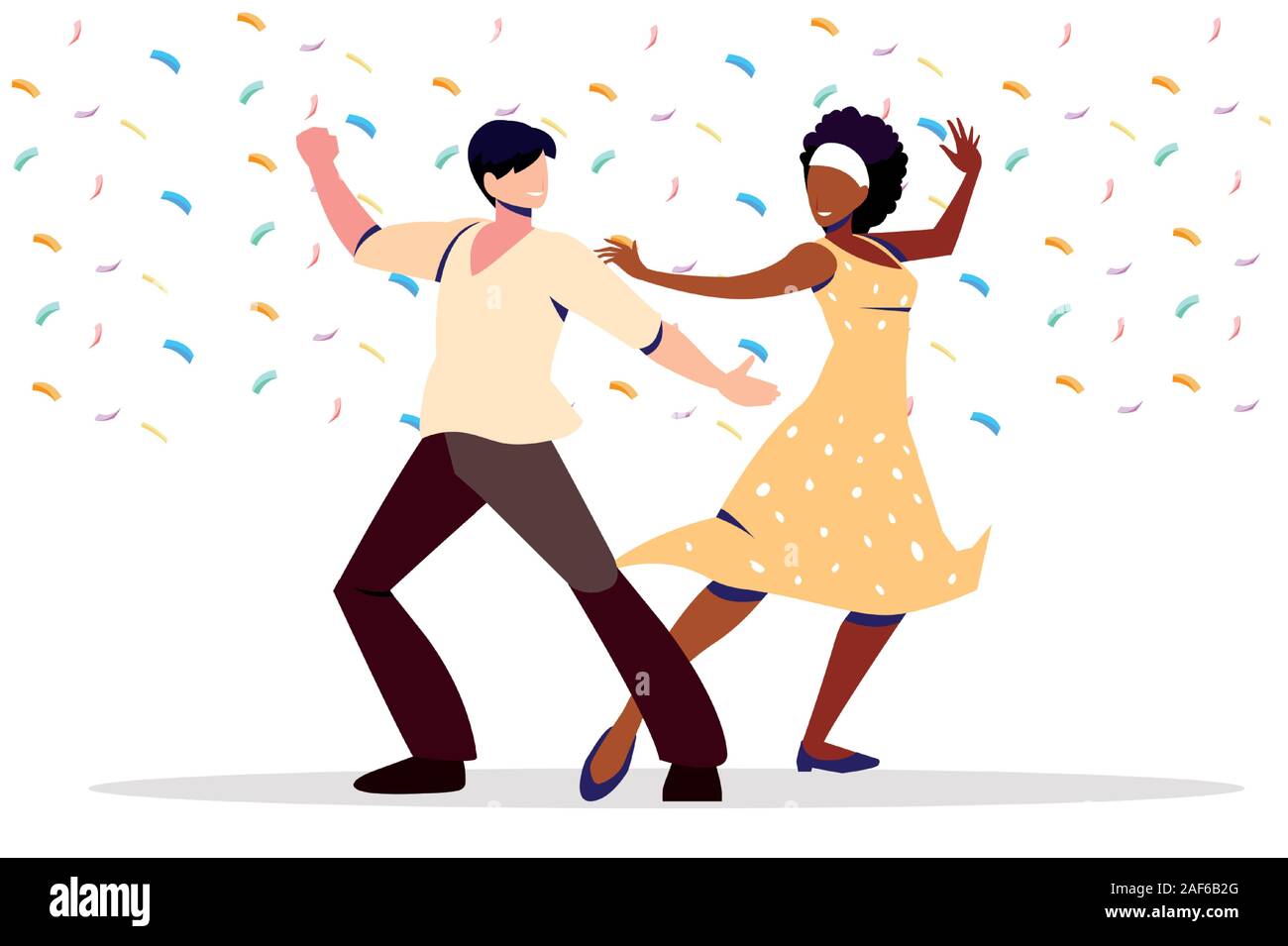 couple of people in dance pose, party, dance club vector illustration ...