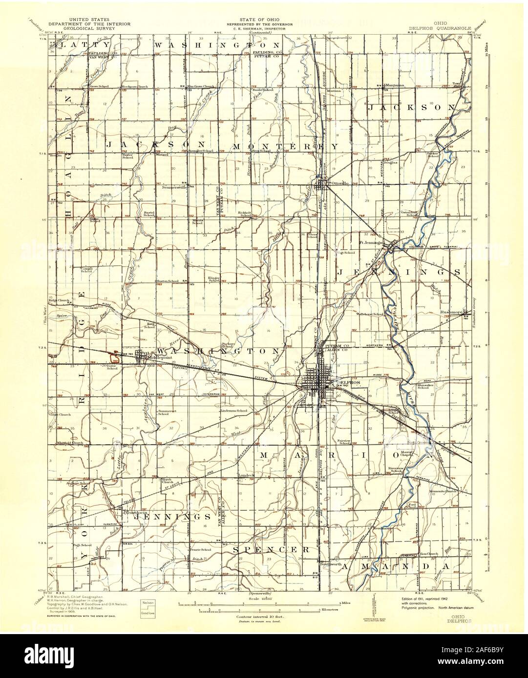 Map of delphos hi-res stock photography and images - Alamy