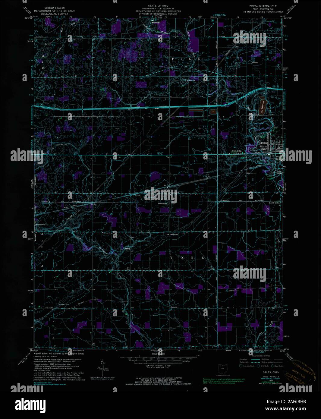 Map of delta ohio hi-res stock photography and images - Alamy