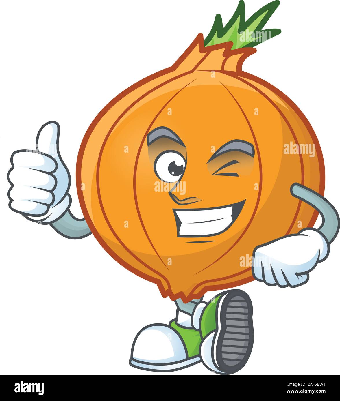 cartoon character of shallot making Thumbs up gesture Stock Vector ...