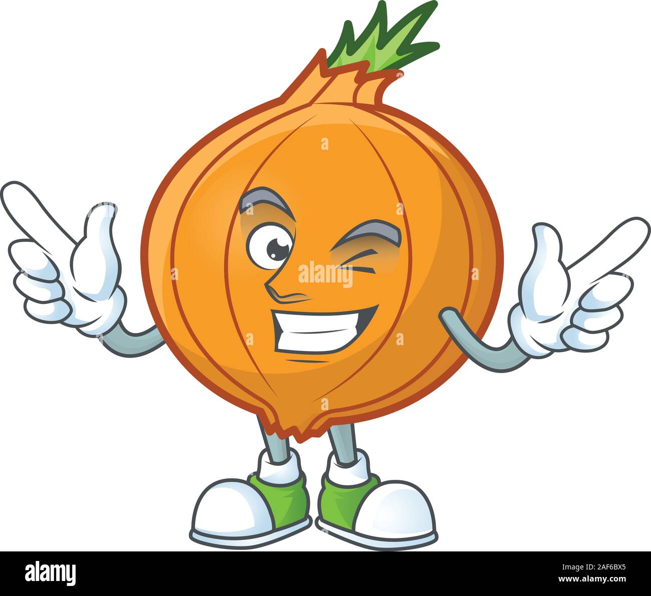 Funny shallot cartoon character style with Wink eye Stock Vector Image ...