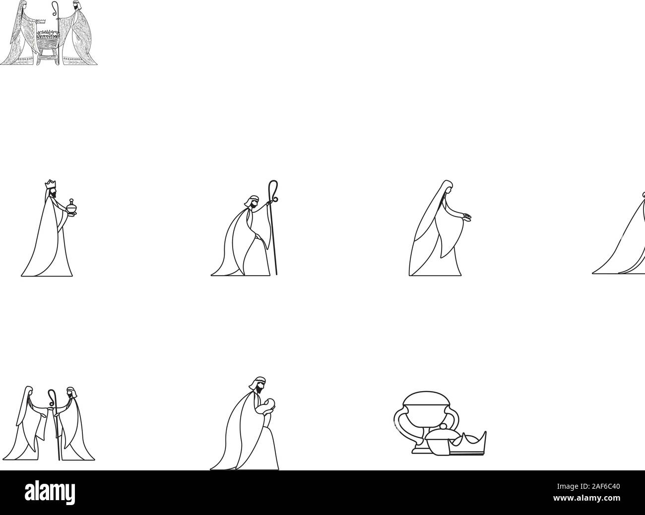 Virgin mary joseph and baby jesus vector design Stock Vector Image ...