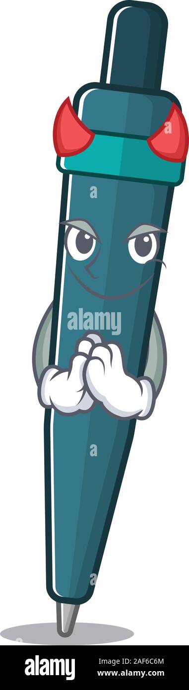 Devil Cartoon character of fountain pen Scroll design Stock Vector ...