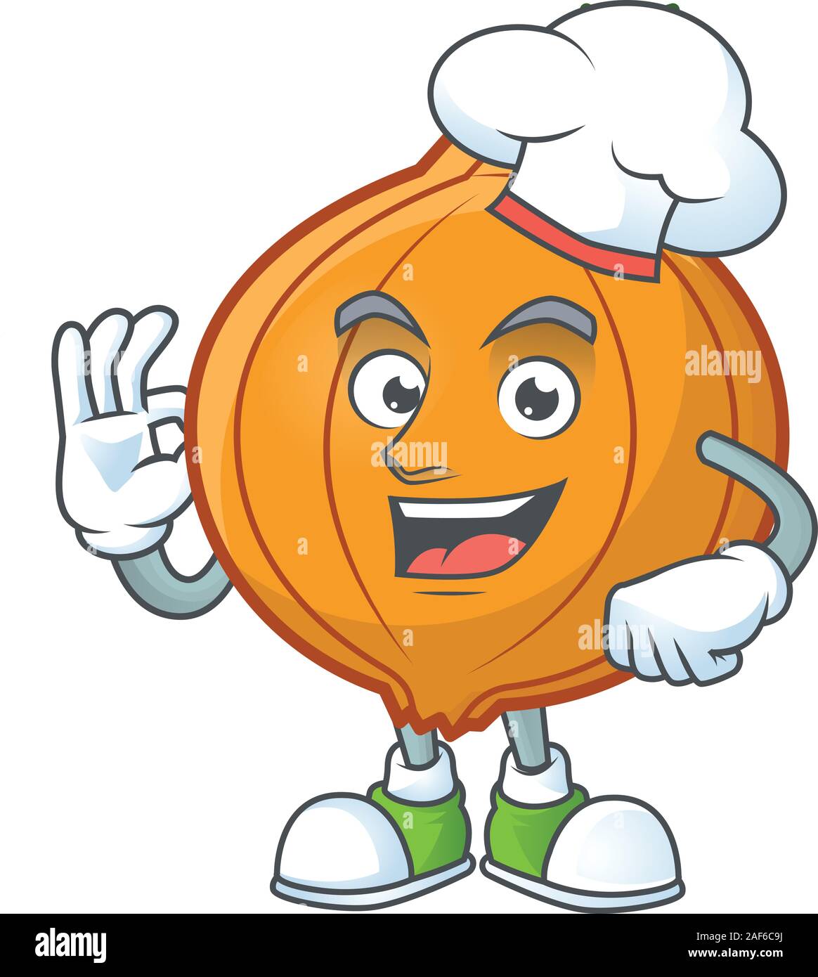 Smiley Face chef shallot character with white hat Stock Vector Image ...