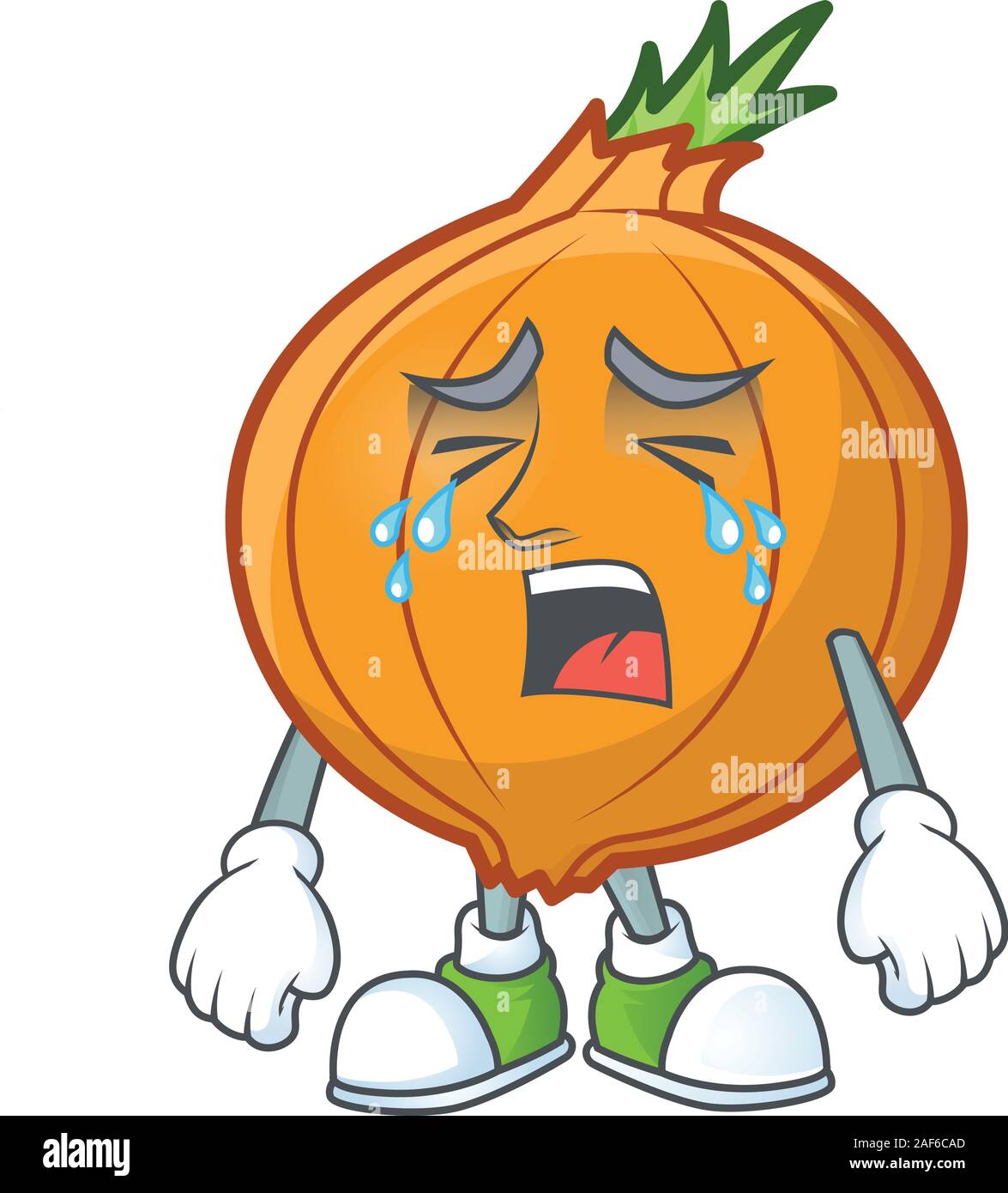 Sad Crying gesture shallot cartoon character style Stock Vector Image ...