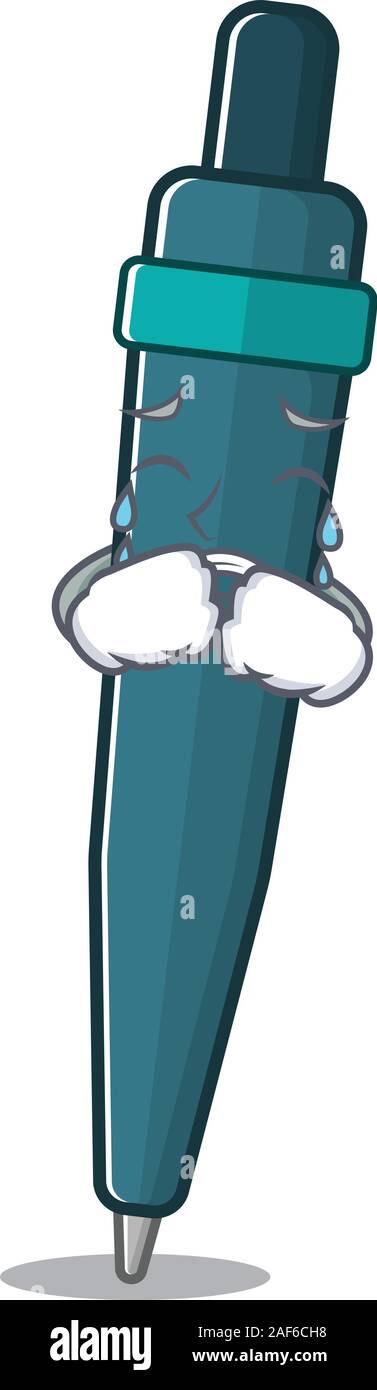 Sad Crying fountain pen Scroll cartoon character design Stock Vector ...