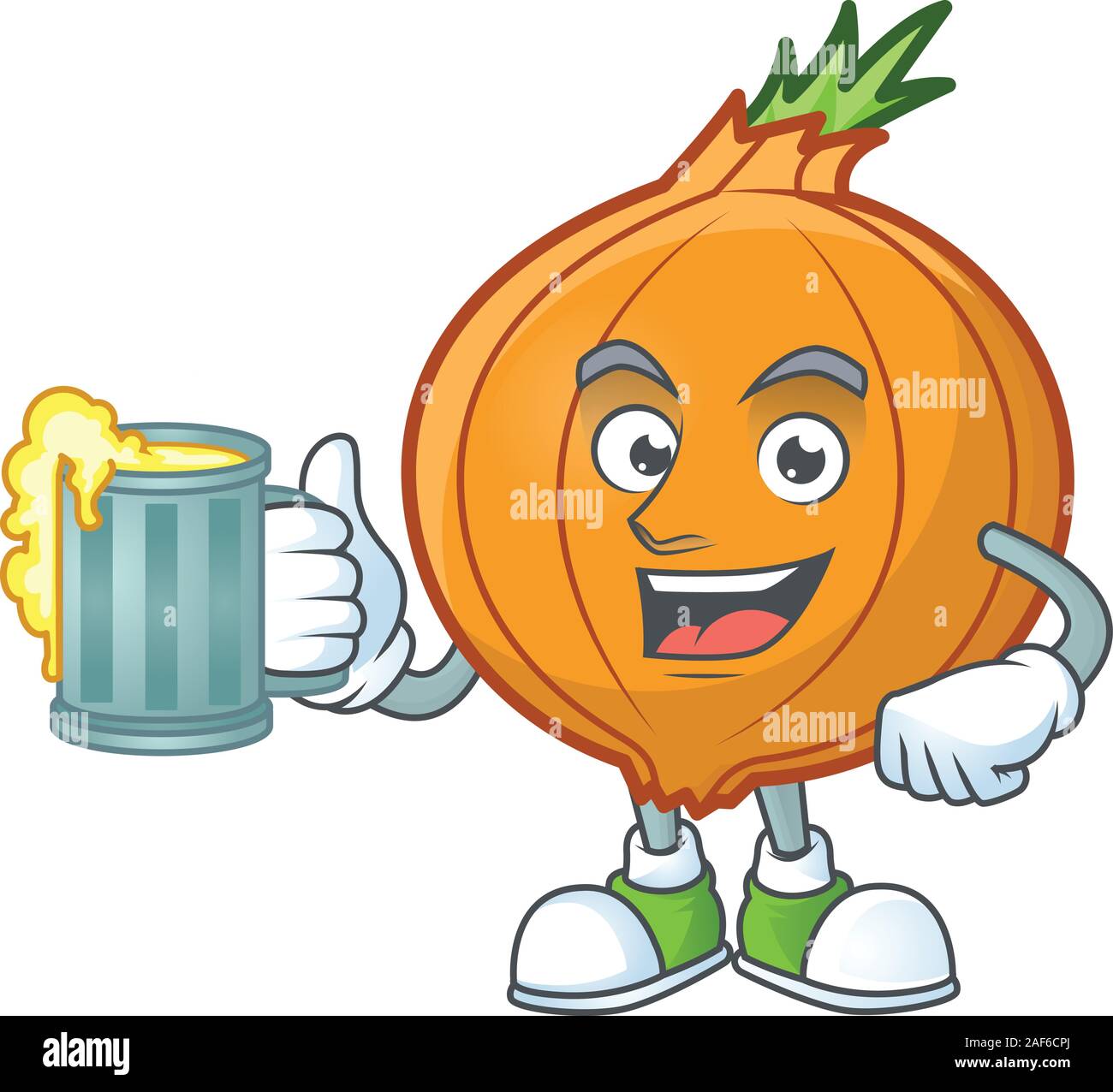 Happy face shallot with a glass of beer Stock Vector Image & Art - Alamy
