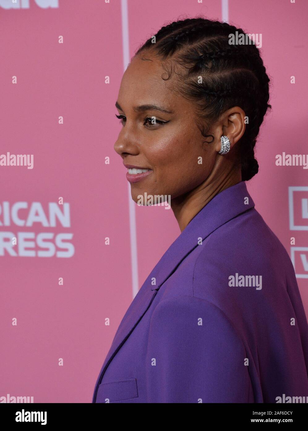 Los Angeles, United States. 13th Dec, 2019. Singer Alicia Keys arrives ...