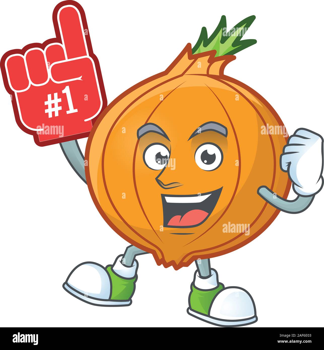 Funny shallot mascot cartoon style with Foam finger Stock Vector Image ...