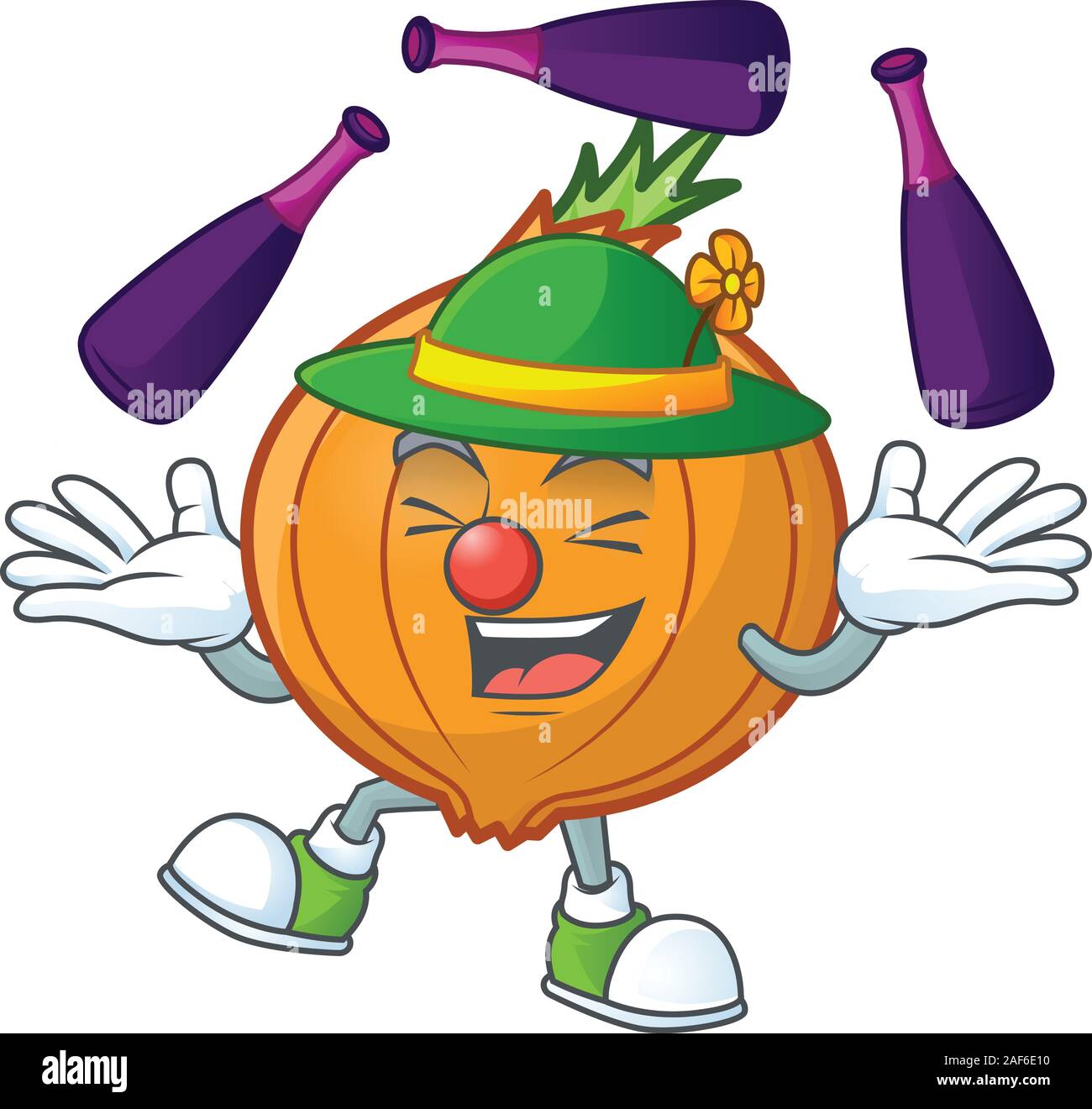 Cute and cool Juggling shallot cartoon character Stock Vector Image ...