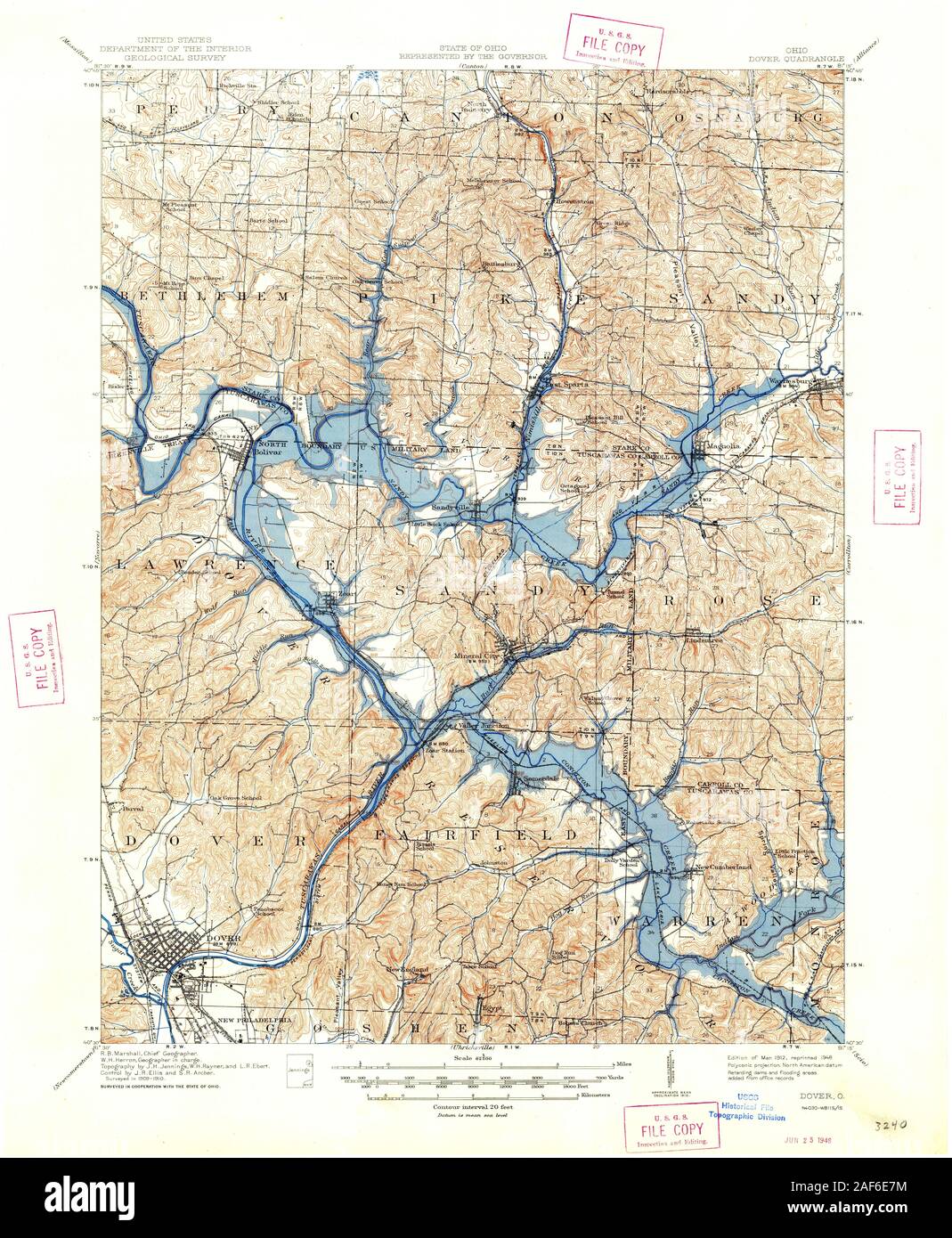 Map of dover ohio Cut Out Stock Images & Pictures - Alamy