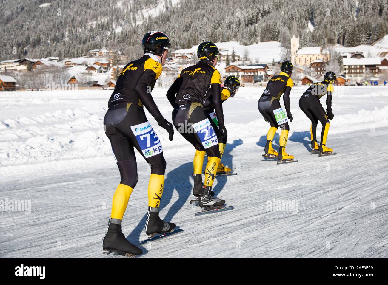 Ice skating on lake lake weissensee hi-res stock photography and images ...