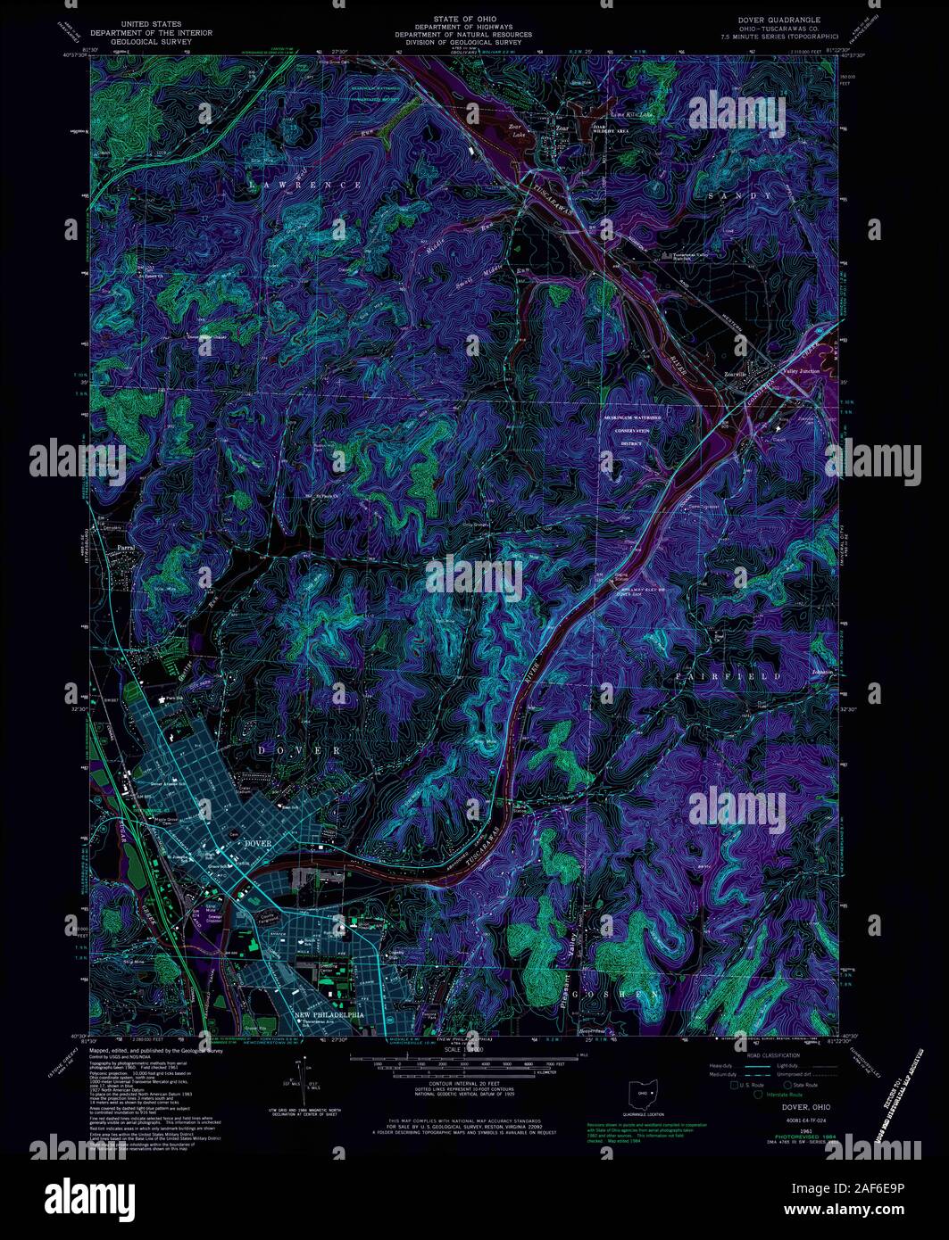 Map of dover ohio hi-res stock photography and images - Alamy