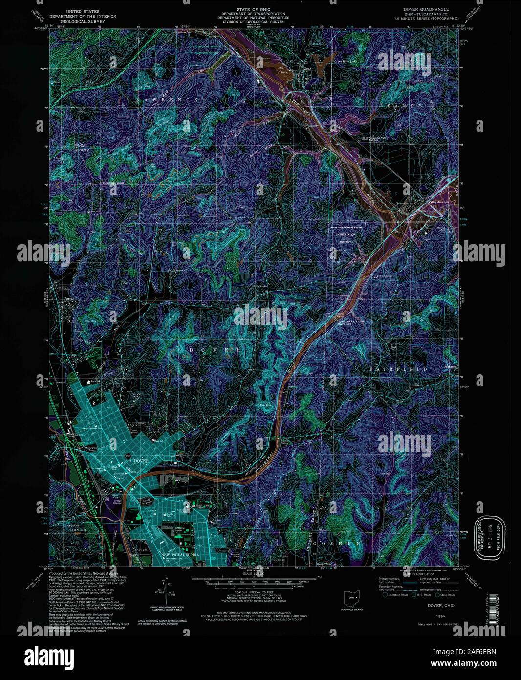 Map of dover ohio hi-res stock photography and images - Alamy