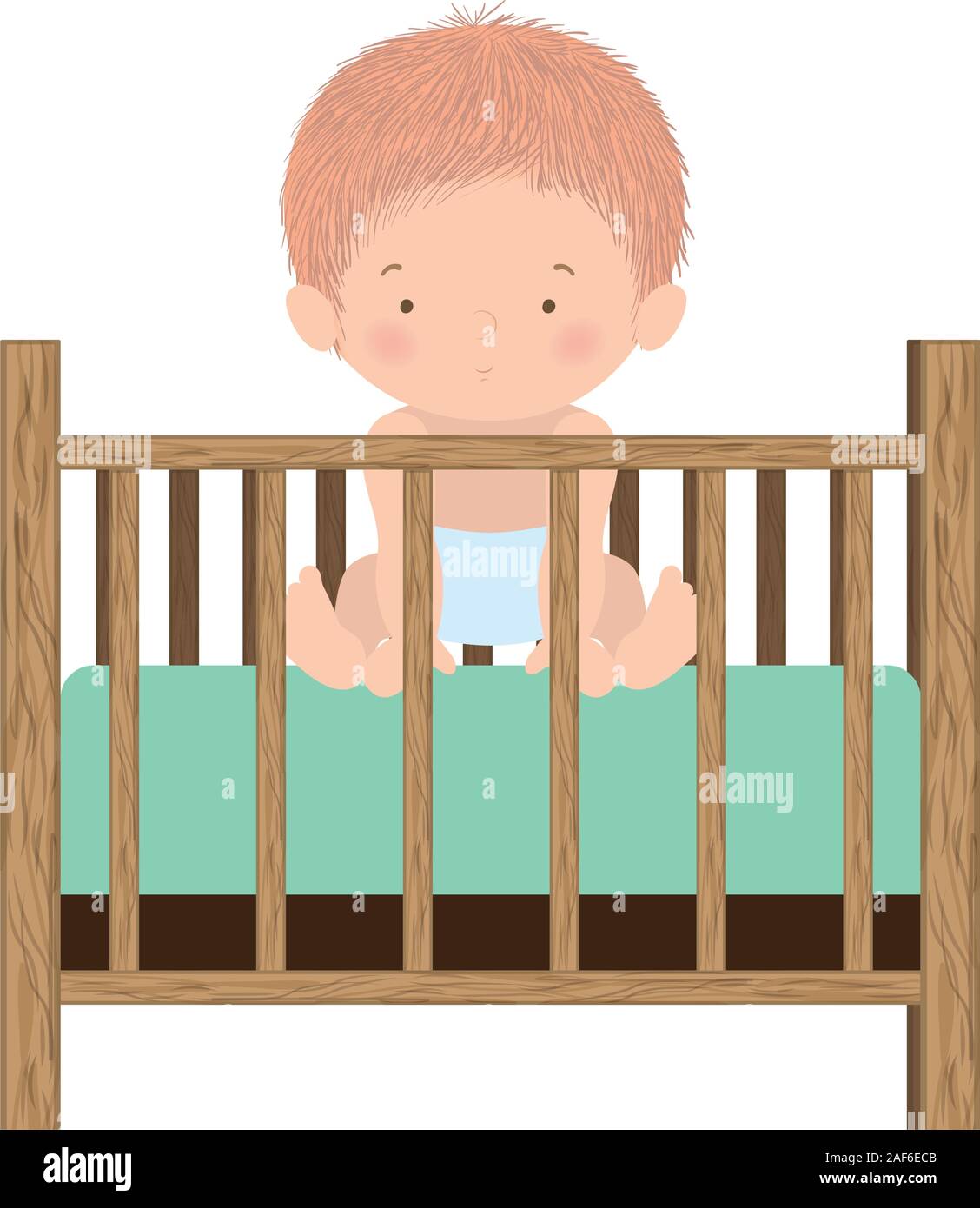 Cute baby boy inside cradle vector design Stock Vector Image & Art - Alamy