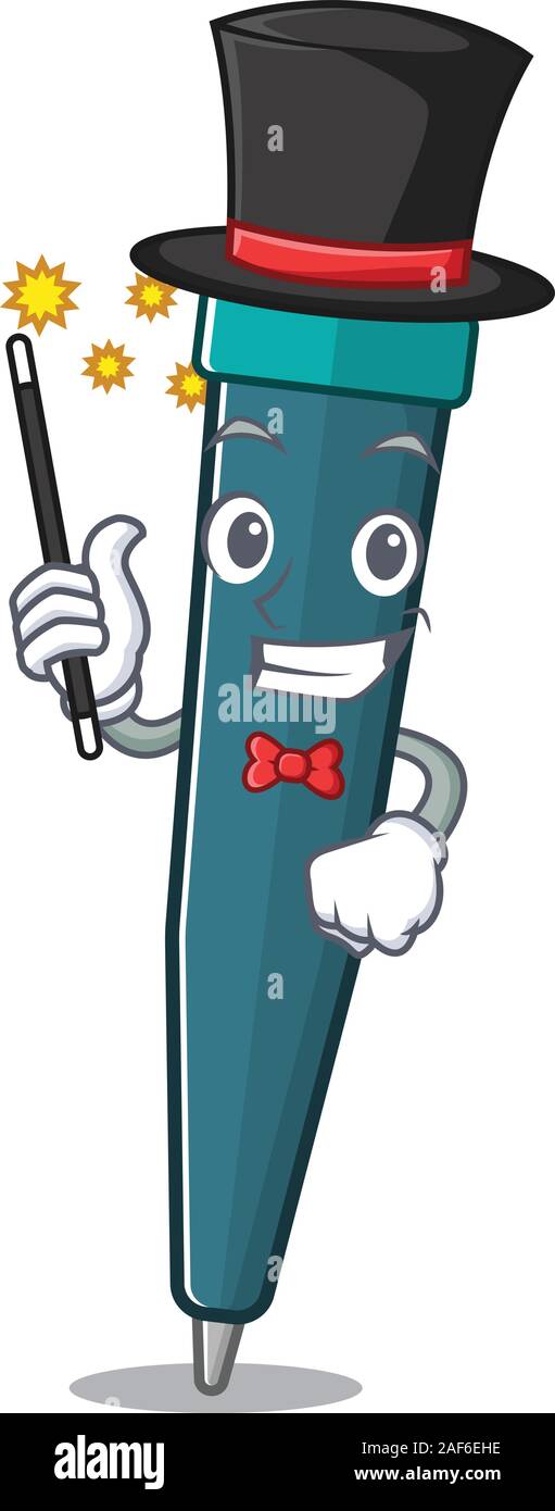 Mascot of fountain pen Scroll performance as a Magician style Stock ...