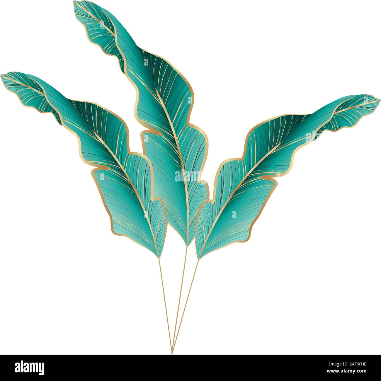 Isolated tropical green leaves vector design Stock Vector Image & Art ...