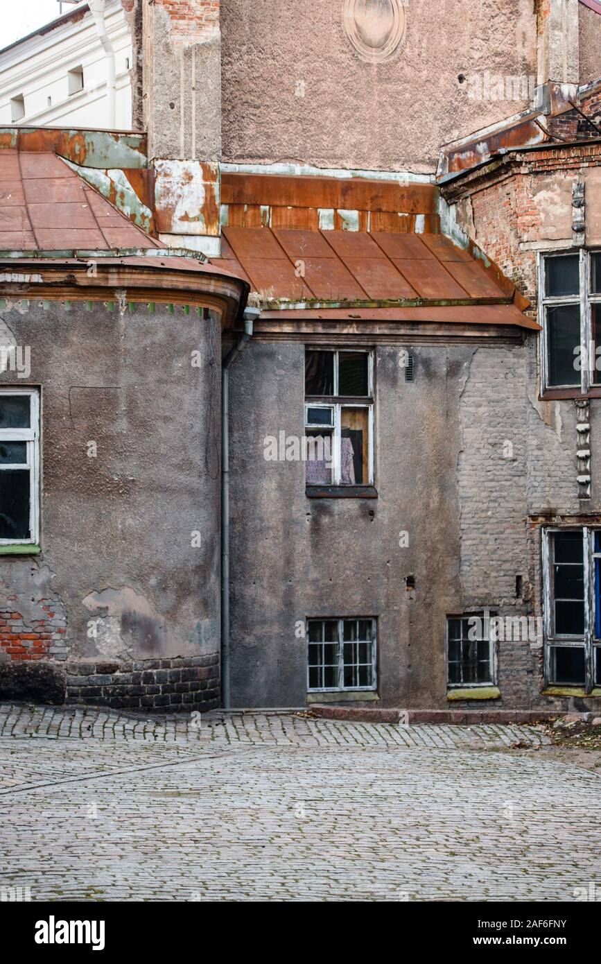 old courtyard with vintage buildings Stock Photo - Alamy