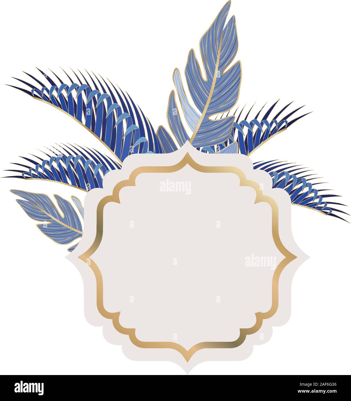 Isolated tropical blue leaves vector design Stock Vector Image & Art ...