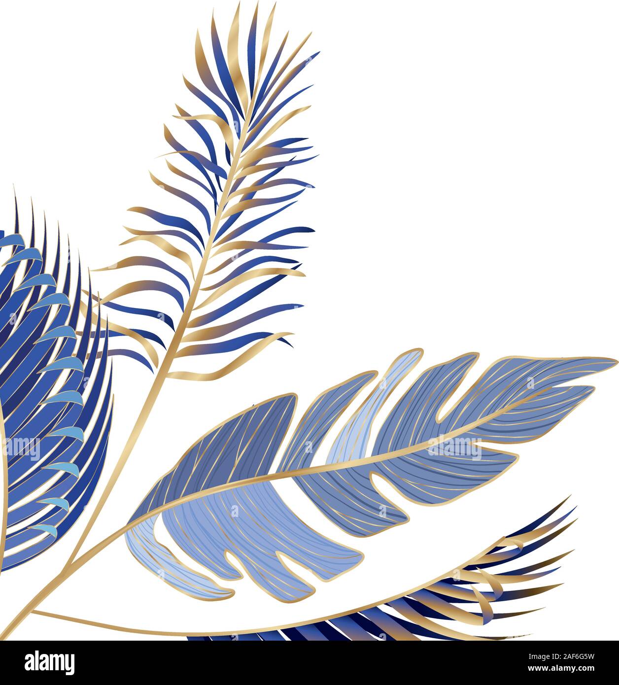 Isolated tropical blue leaves vector design Stock Vector Image & Art ...