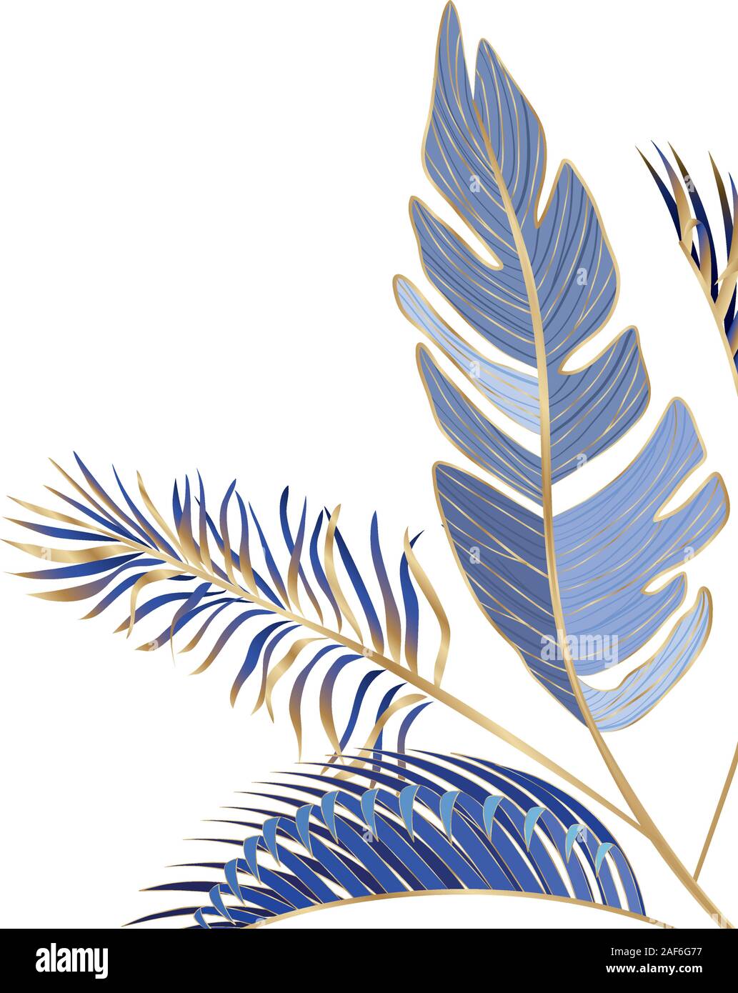 Isolated tropical blue leaves vector design Stock Vector Image & Art ...