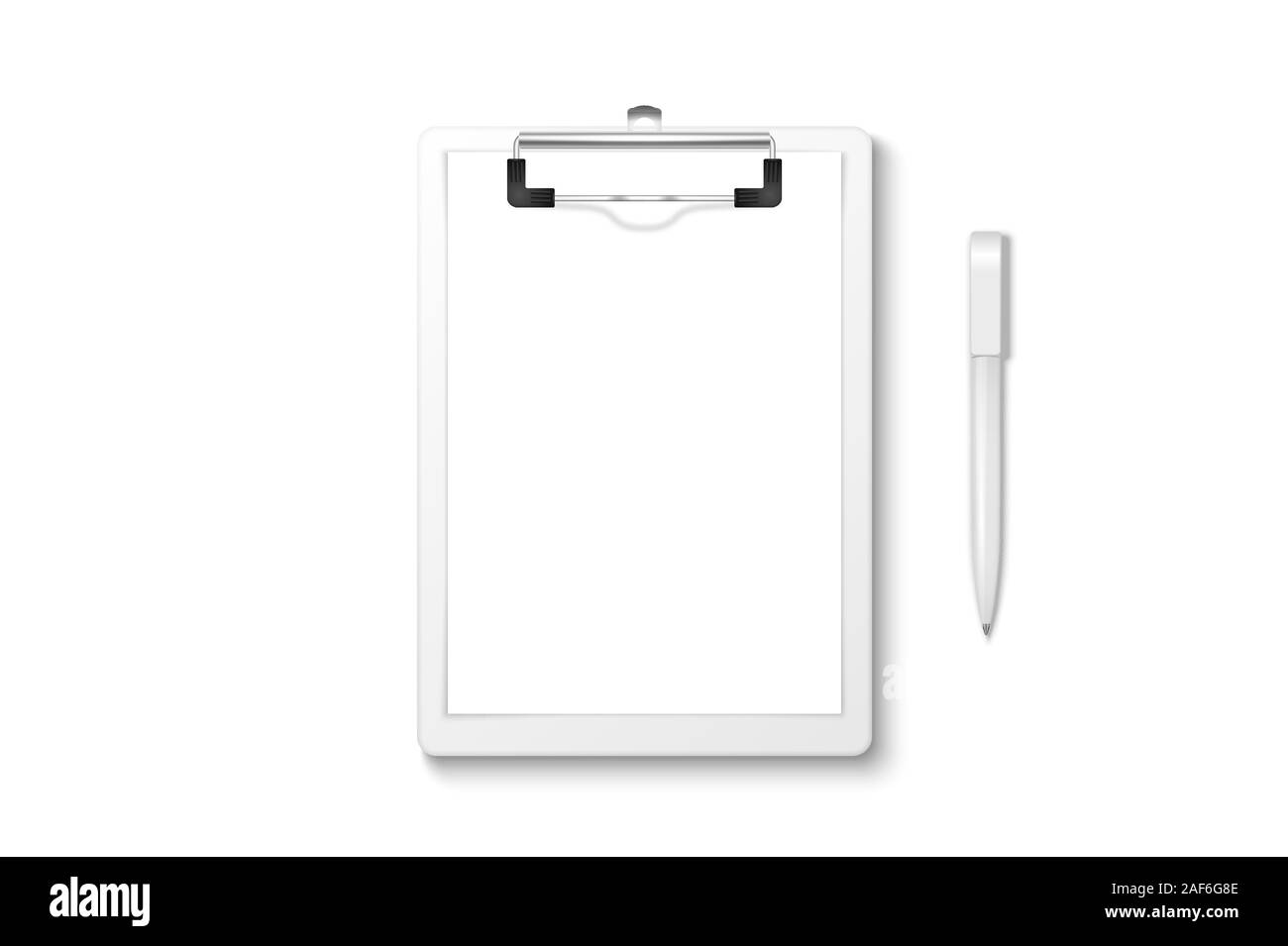 Vector 3d Realistic White Clipboard with Blank Paper, Metal Clip ...