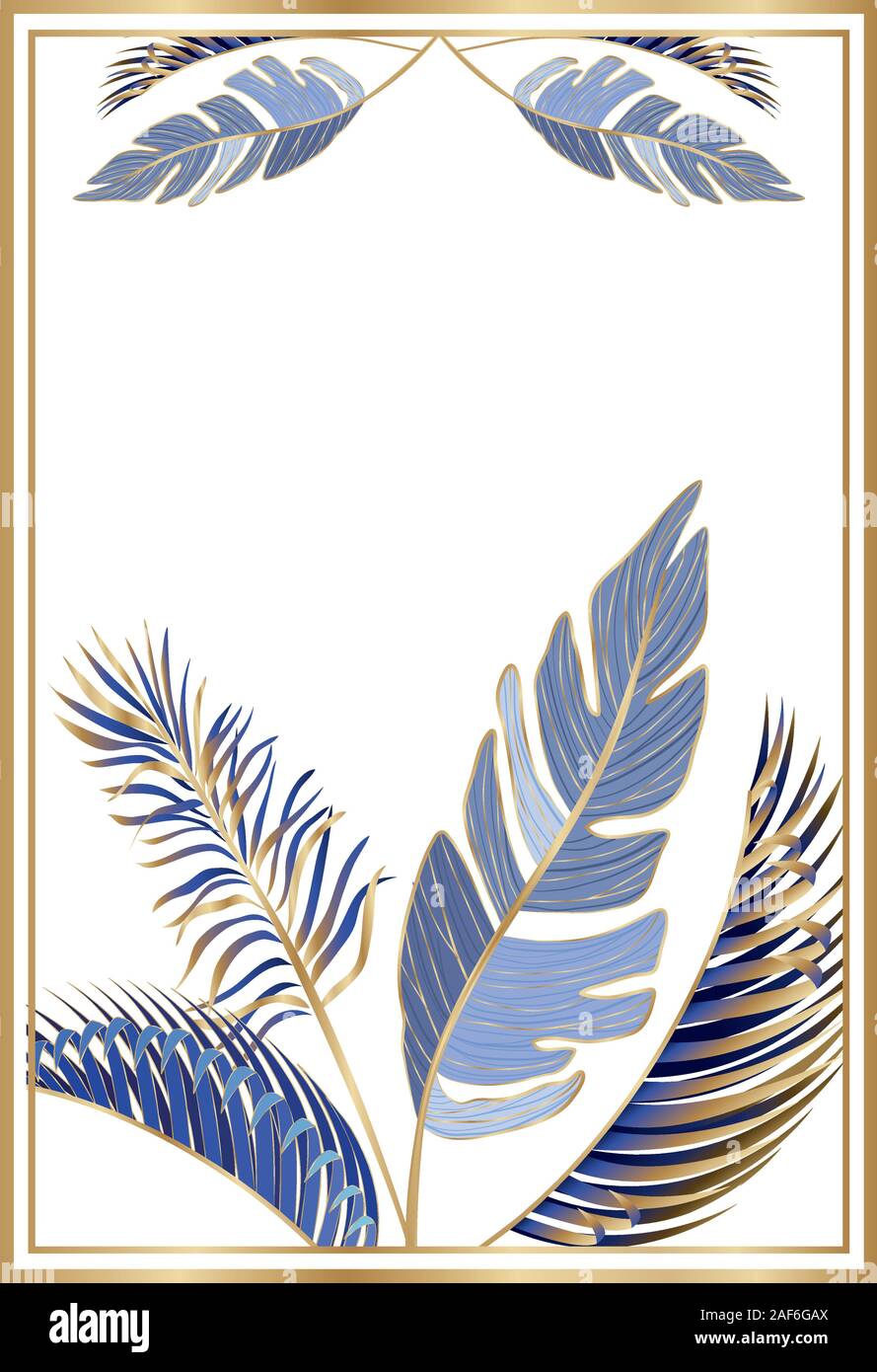 Isolated tropical blue leaves vector design Stock Vector Image & Art ...