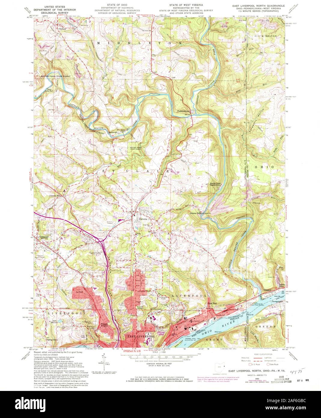 Map of east liverpool ohio hi-res stock photography and images - Alamy