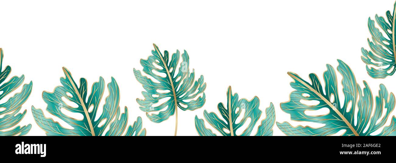 Isolated tropical green leaves vector design Stock Vector Image & Art ...