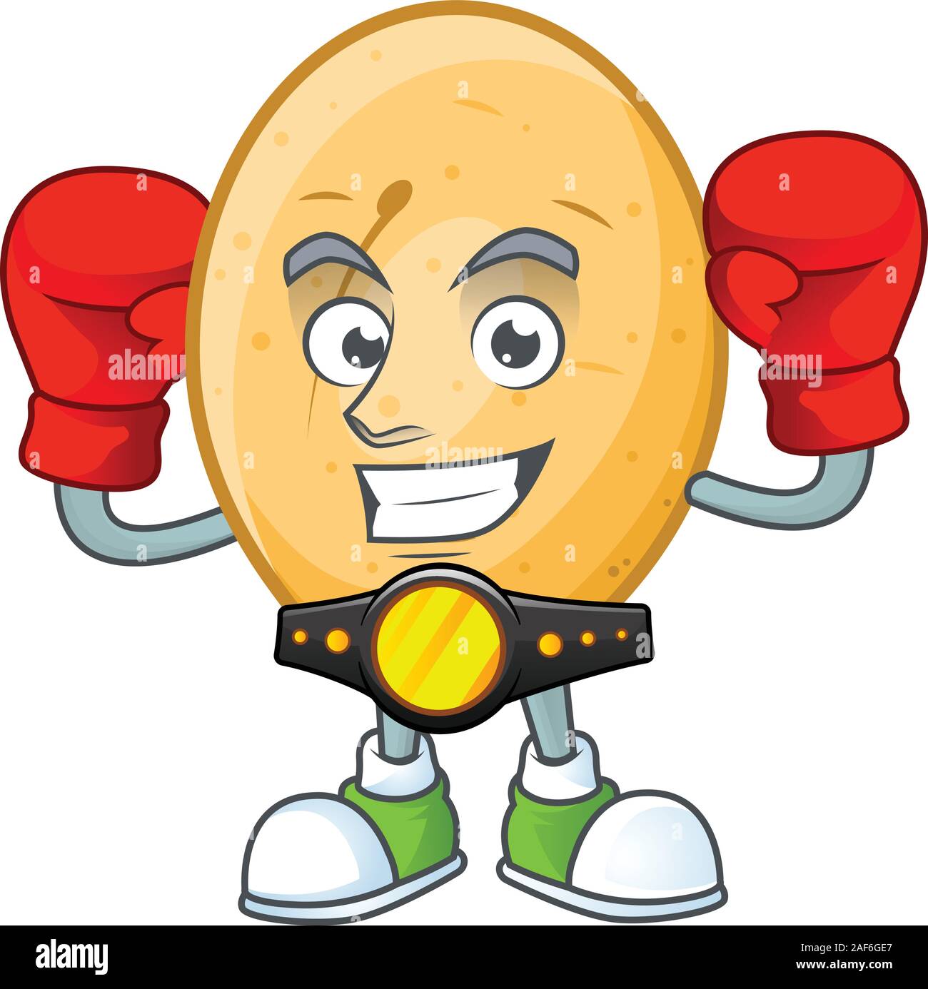 Funny Face Boxing potato cartoon character design Stock Vector Image ...