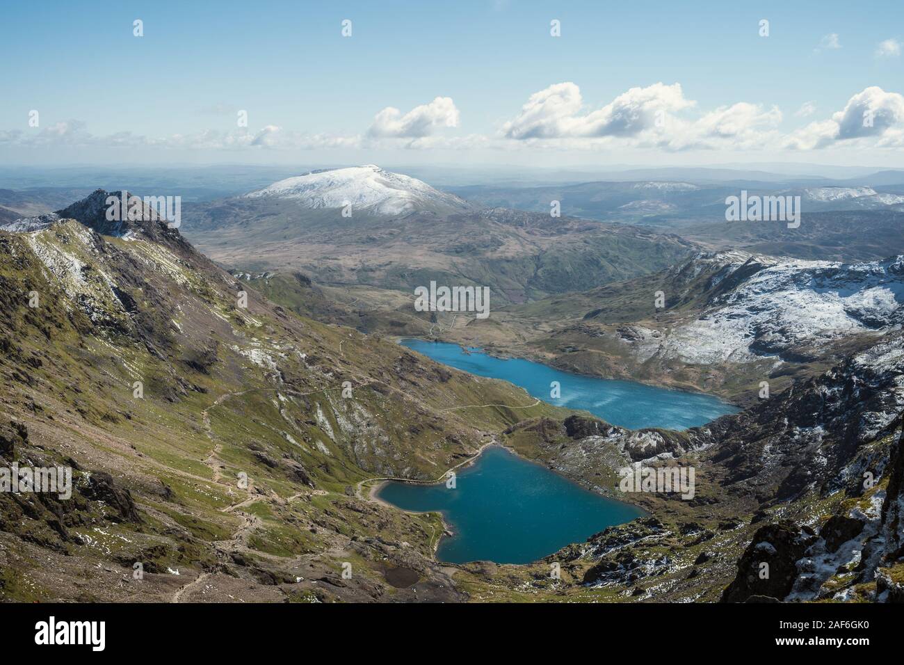 Llyn Llydaw lake from Snowdon mountain summit Stock Photo - Alamy