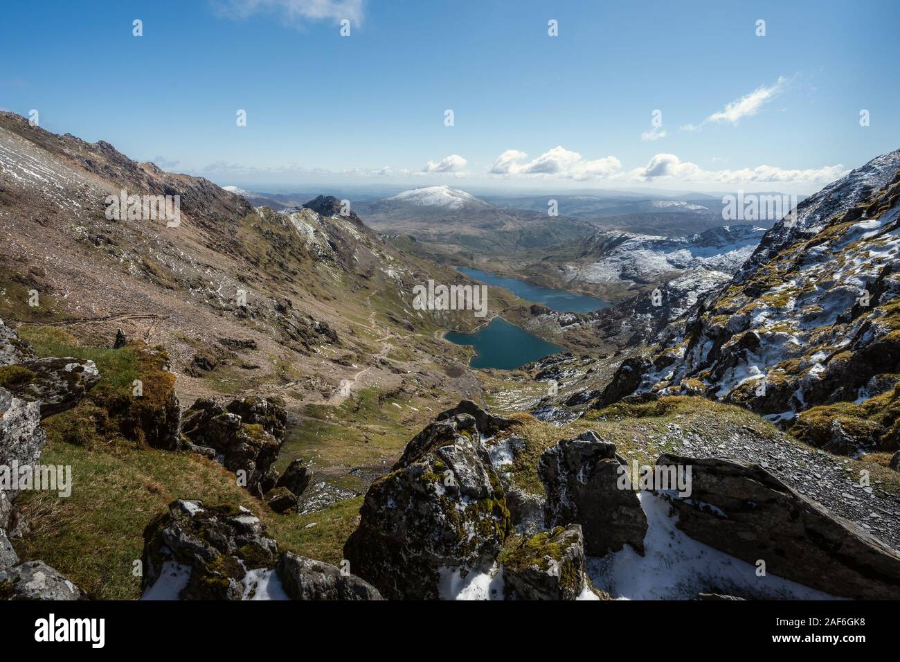Llyn Llydaw lake from Snowdon mountain summit Stock Photo - Alamy