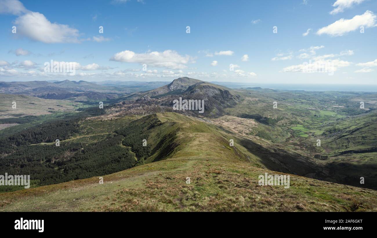 Moel Hebog mountain summit from Nantlle ridge Stock Photo - Alamy