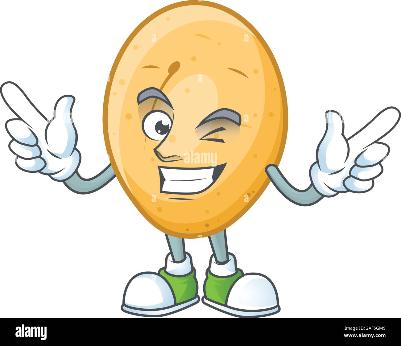 Funny potato cartoon character style with Wink eye Stock Vector Image ...