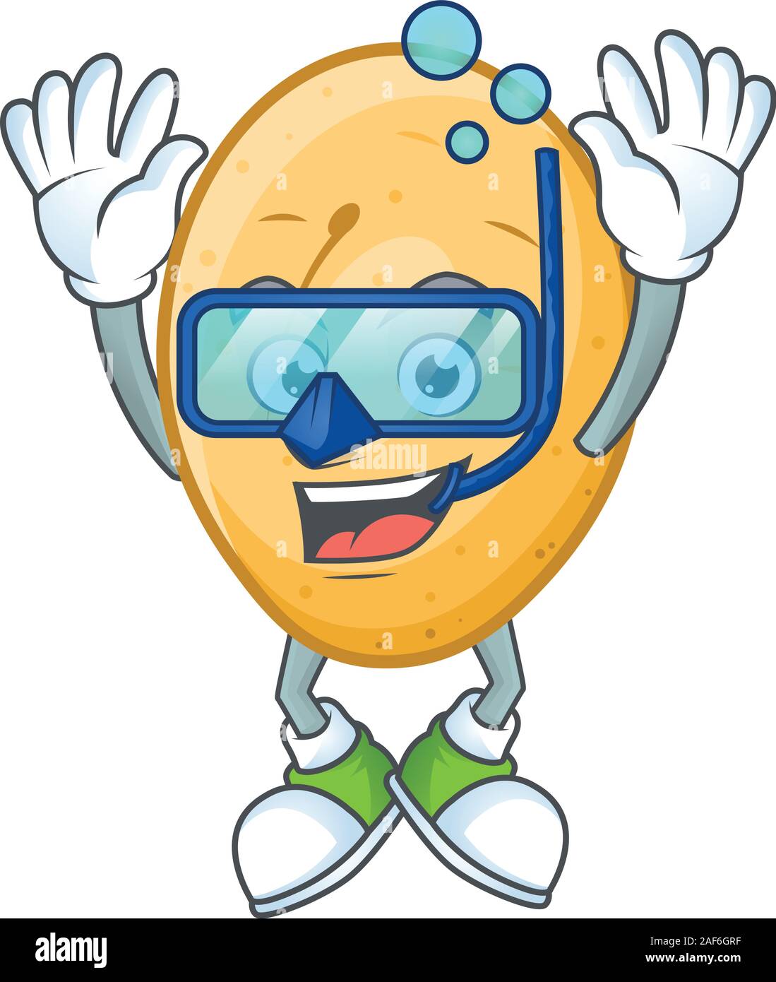 Funny potato mascot design with Diving glasses Stock Vector Image & Art ...