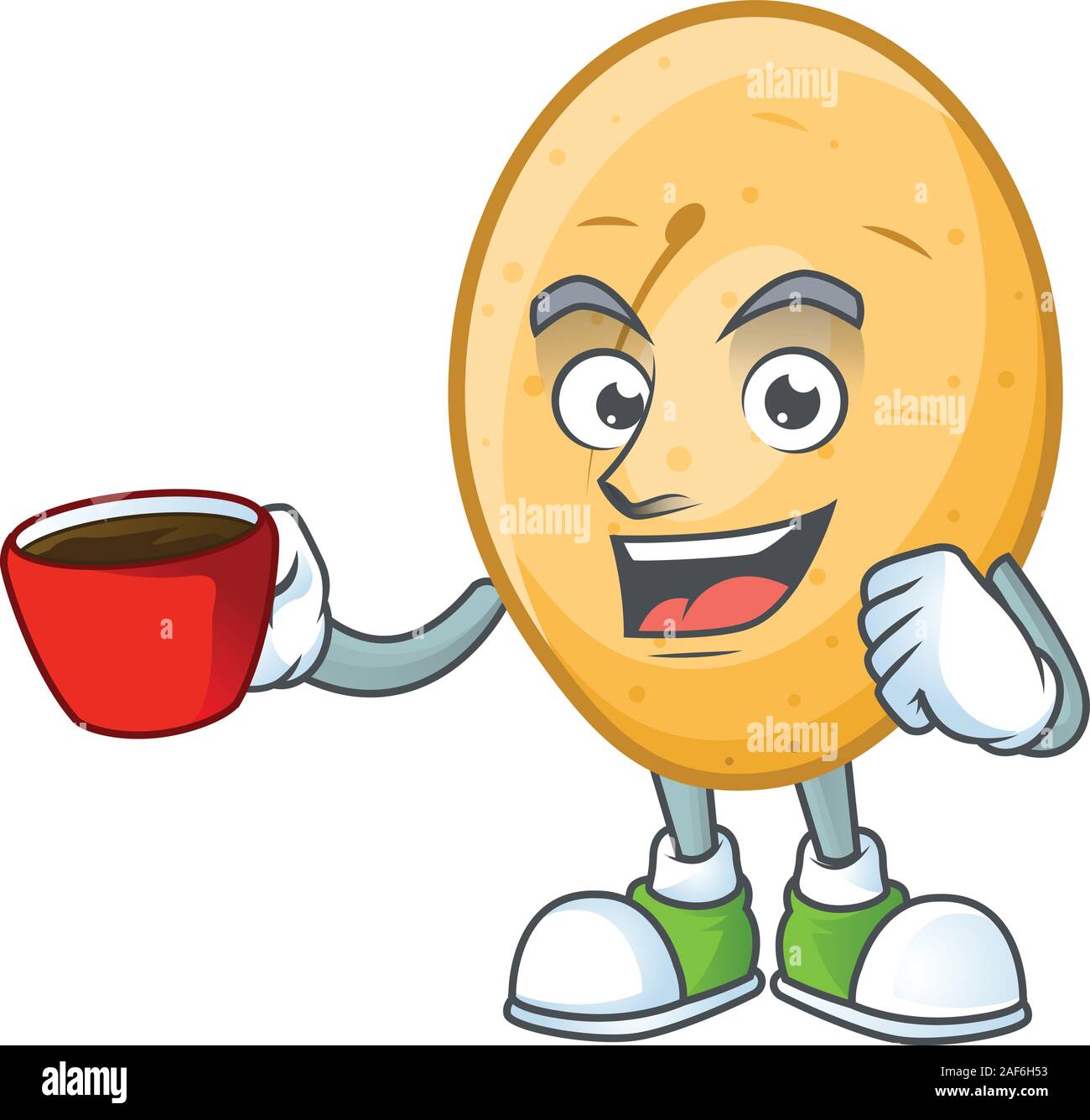 Picture of potato character with a cup of coffee Stock Vector Image ...