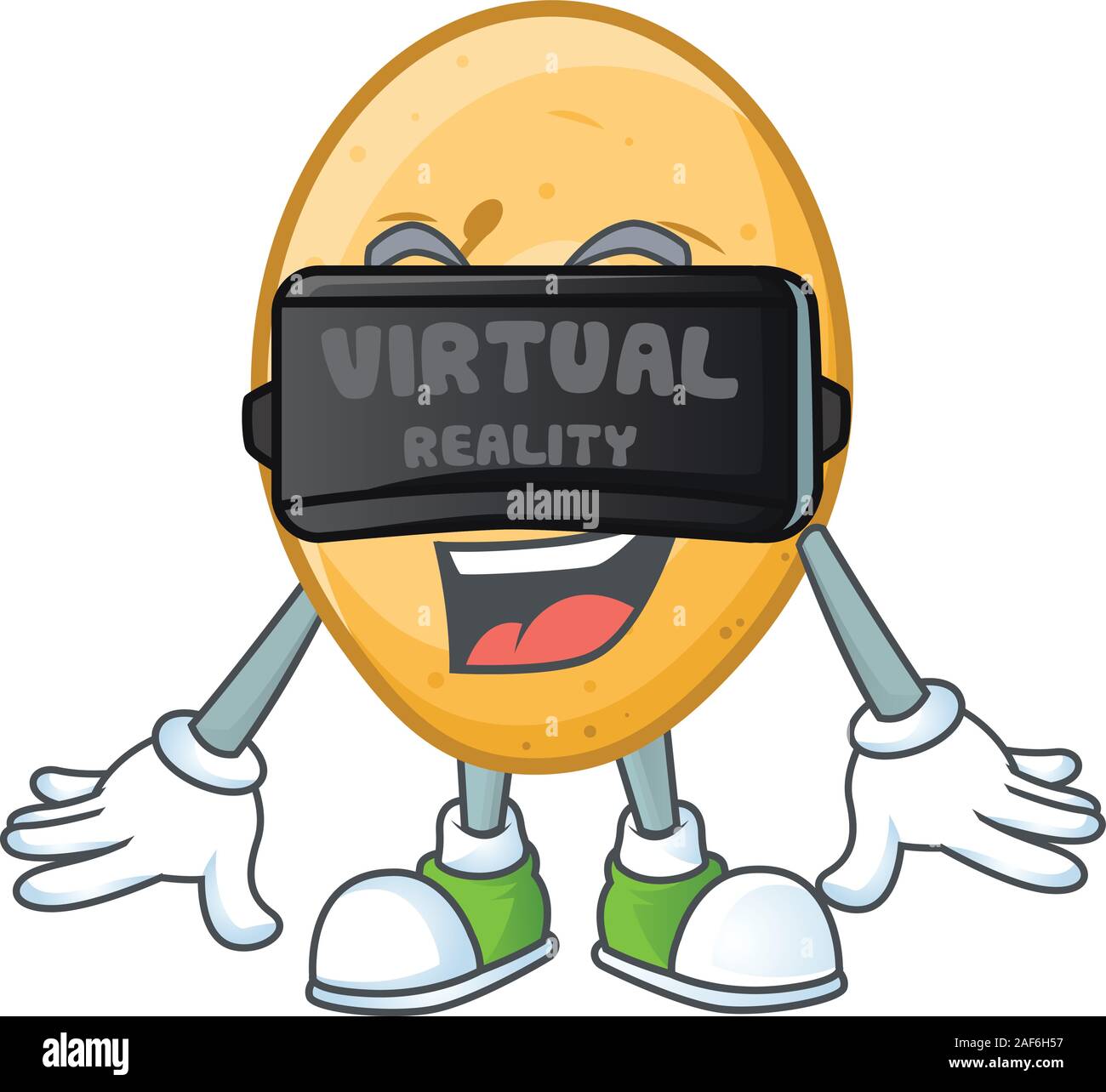 cool potato character with Virtual reality headset Stock Vector Image ...