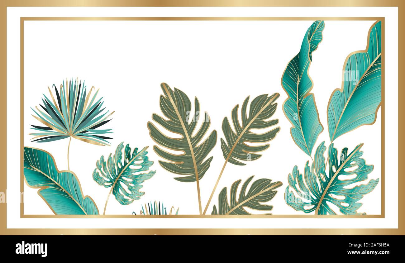 Isolated tropical green leaves vector design Stock Vector Image & Art ...