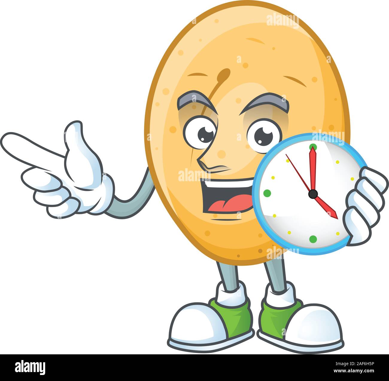 Happy potato cartoon mascot style with clock Stock Vector Image & Art ...