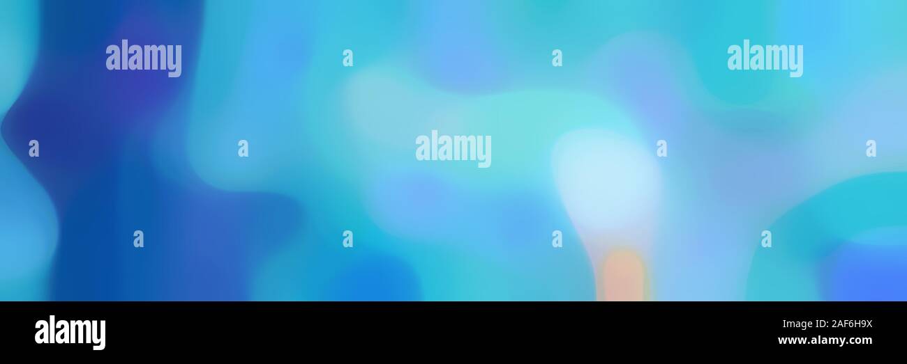 blurred horizontal background with medium turquoise, strong blue and ...