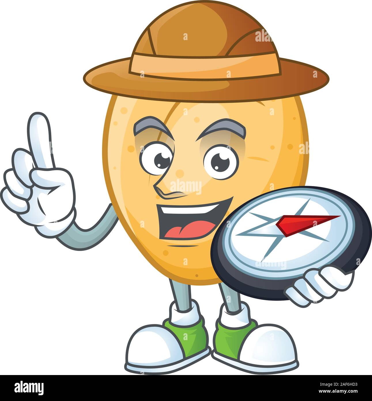 Cool Explorer potato cartoon character with a compass Stock Vector ...