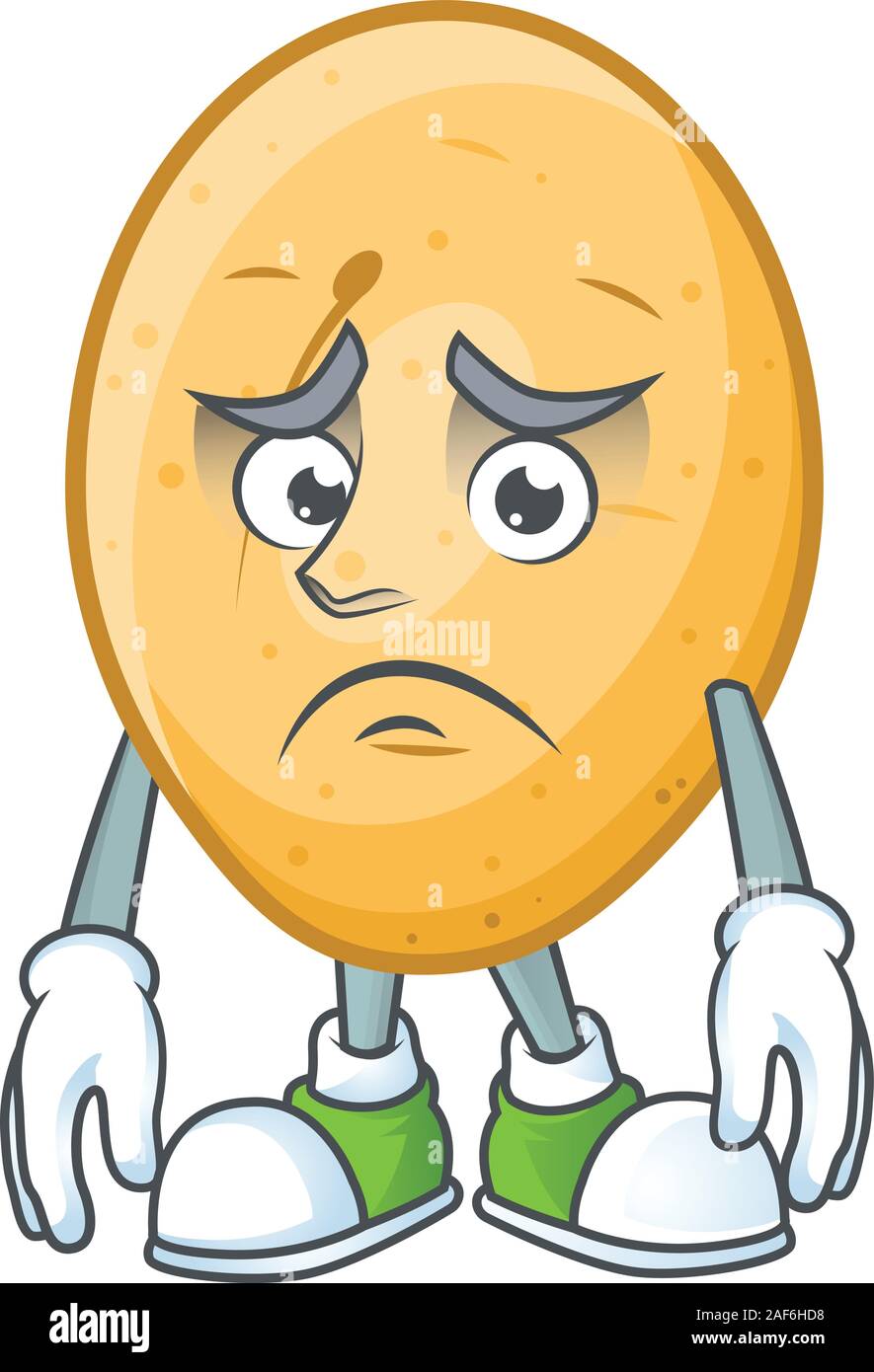 Afraid a potato Cartoon character mascot design Stock Vector Image ...